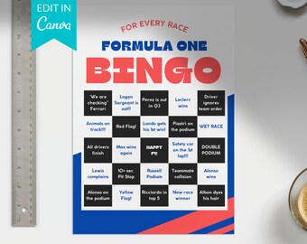 Digital Formula 1 Bingo Card 2024 Racing Game for Fans, Perfect for ...