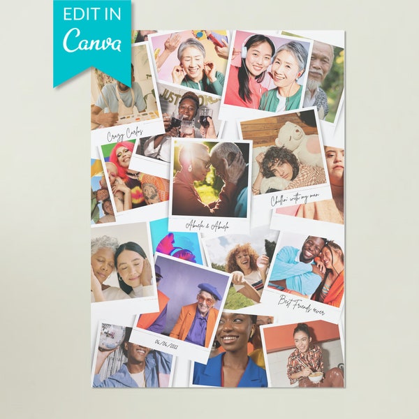 Overlapping Photo Collage Template - Etsy