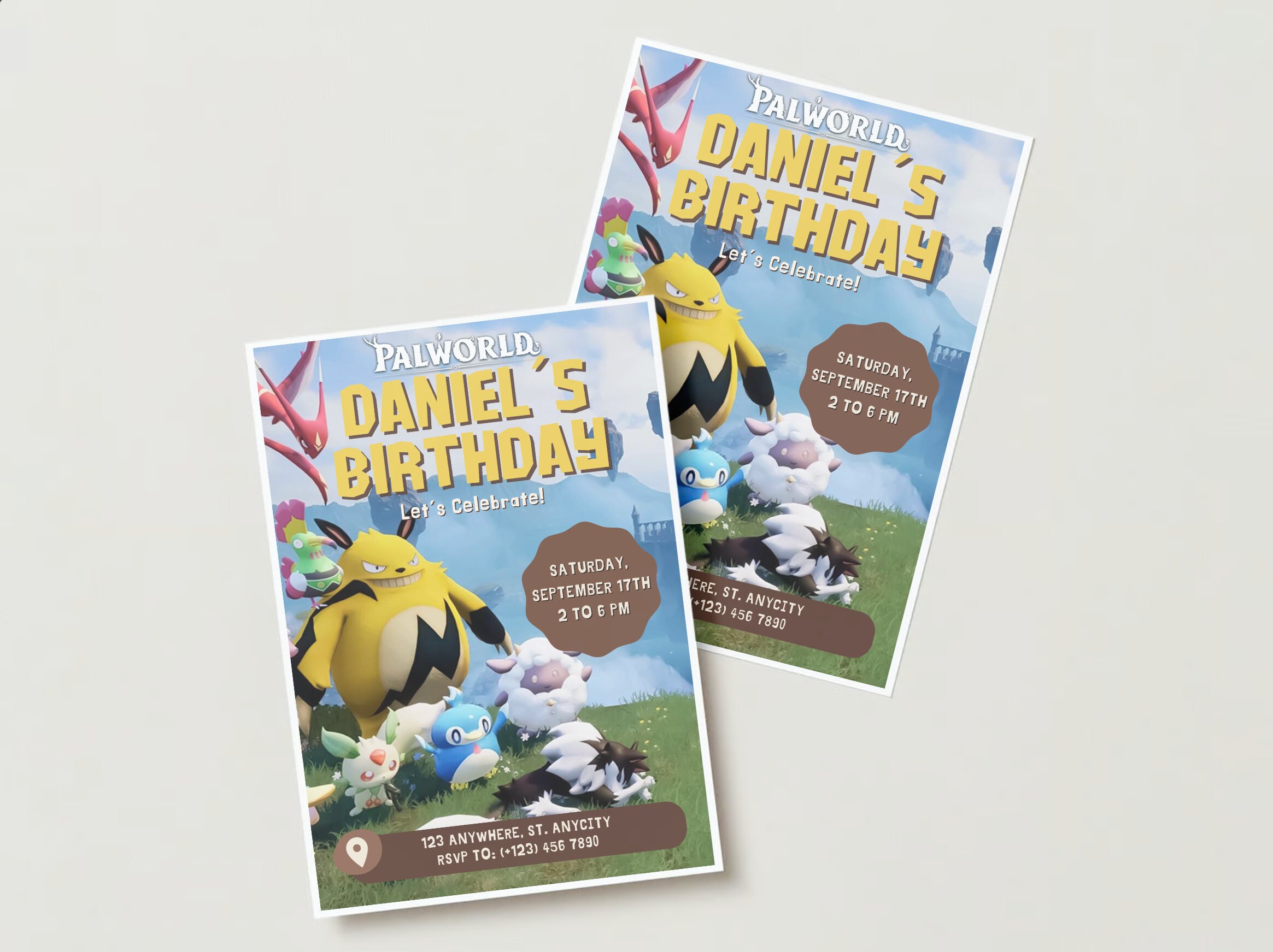 Palworld Birthday Invitation, Boy Gamer Invitation, Printable Birthday ...