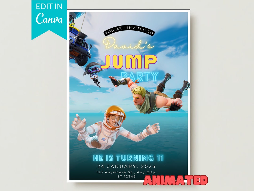 Boy Gamer Invitation, Animated Printable Birthday Invitation, Editable ...