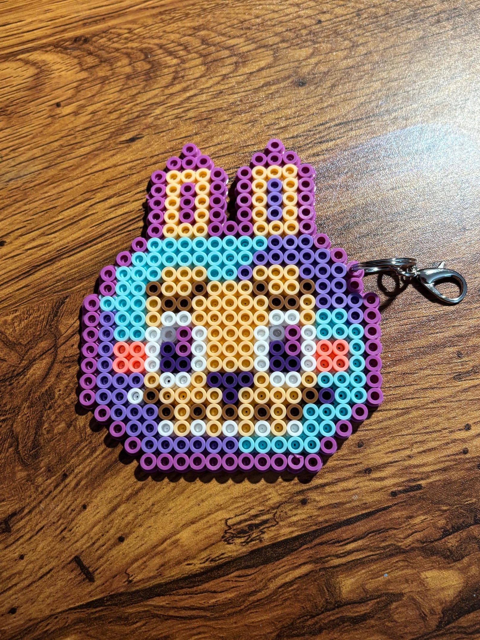 Labubu Perler Bead Keychain: Handmade Bag Charm - Etsy