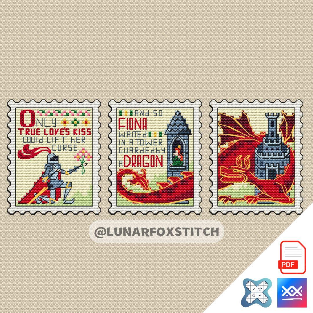 Once Upon a Time Postage Stamp Cross Stitch Pattern - Storybook Ogre ...
