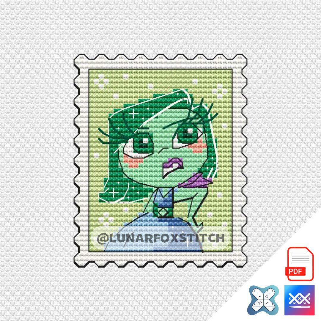 Disgust Chibi Girl Postage Stamp Cross Stitch Pattern – Emotion ...