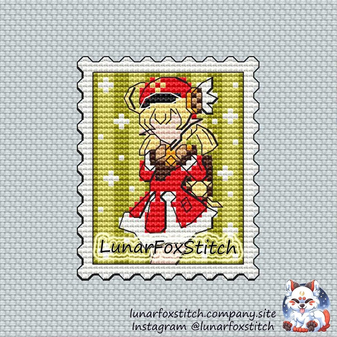 Anime Chibi Girl Postage Stamp Cross Stitch Pattern - Geek Comics ...