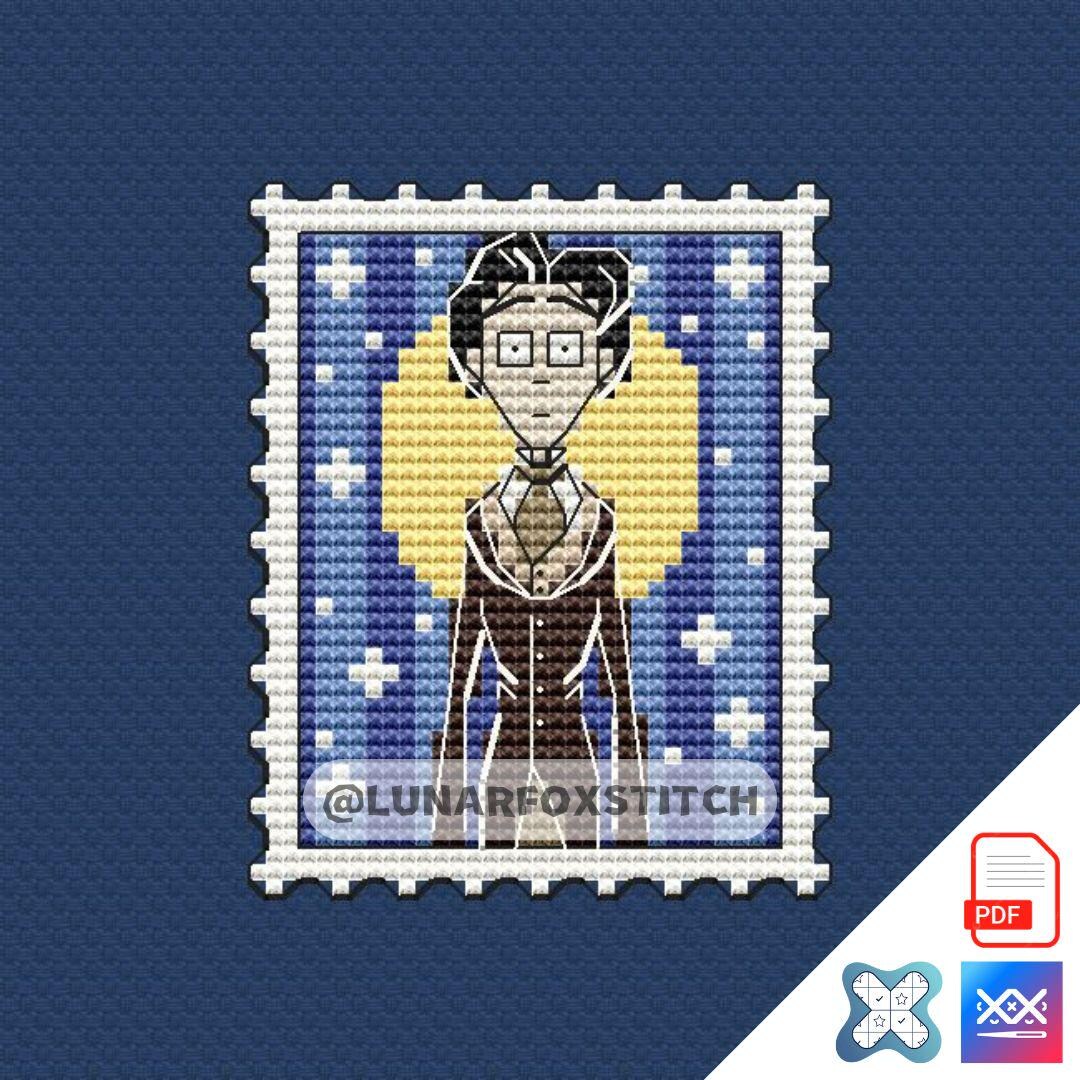 Victor Postage Stamp Cross Stitch Pattern - Corpse Gothic Girl ...
