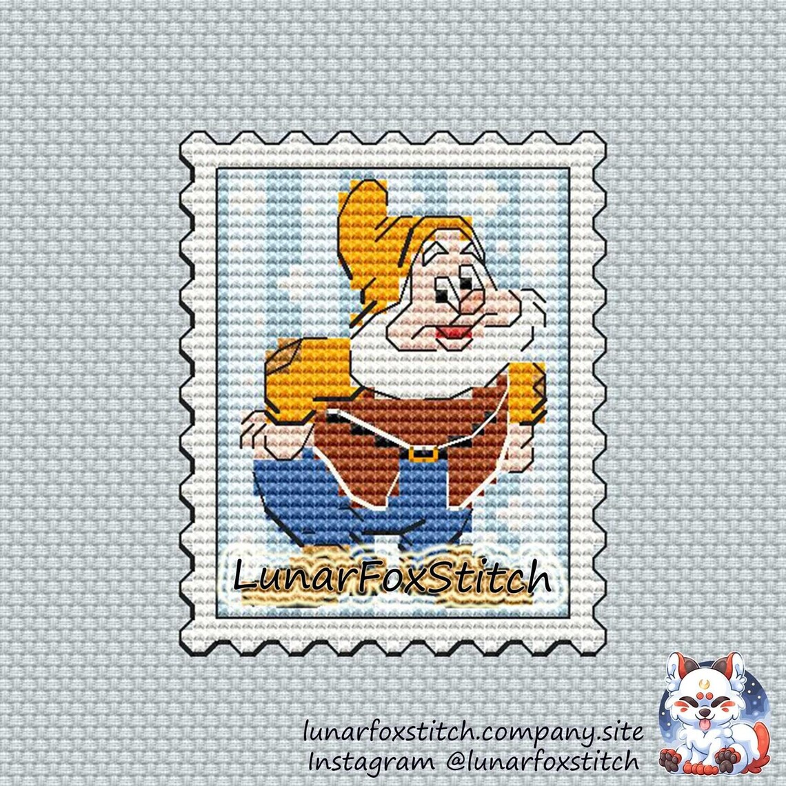 Happy Dwarf Postage Stamp Cross Stitch Pattern - Princess Cottagecore ...