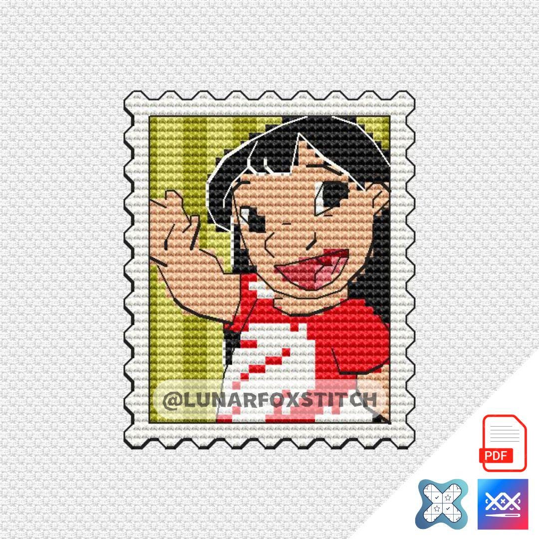 Hawaiian Girl Postage Stamp Cross Stitch Pattern - Geek Comics Cartoon ...