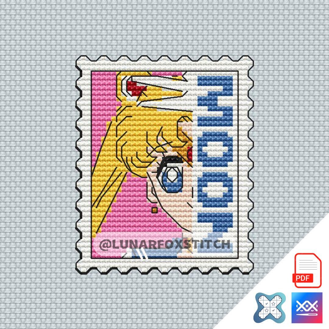 Sailor Anime Girl Postage Stamp Cross Stitch Pattern - Geek Comics ...