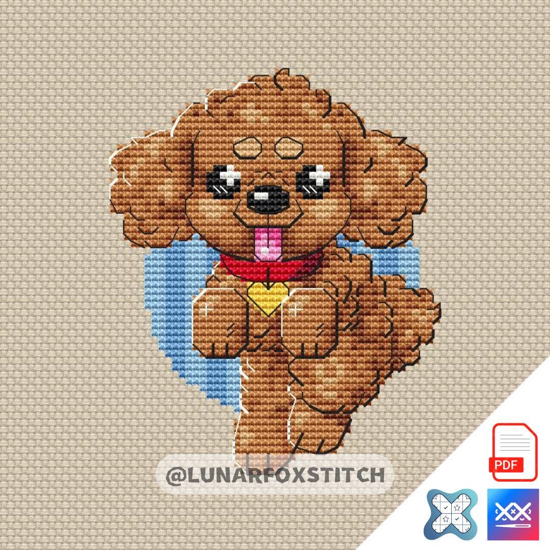 Poodle Cross Stitch Pattern - Animal Dog Cute Kawaii Pet Furry Cat Wolf ...