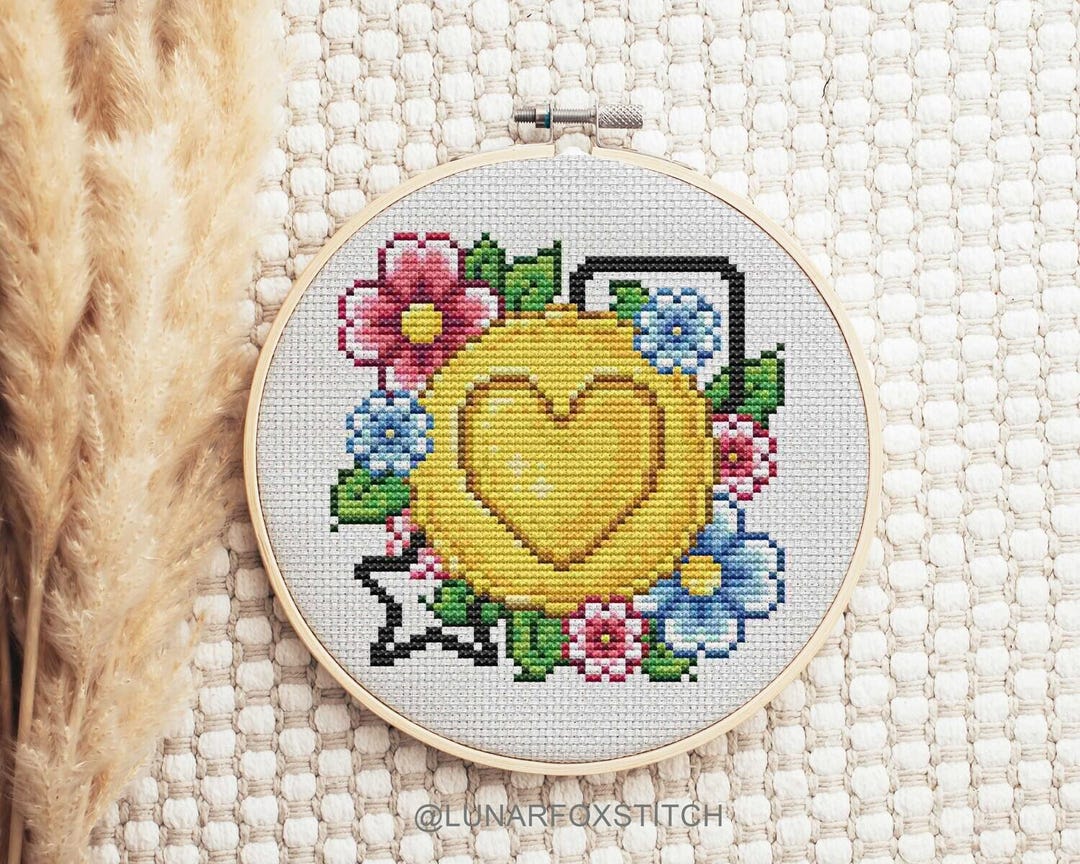Dalgona Candy Love Cross Stitch Pattern - Korea Japan Sweets Food ...