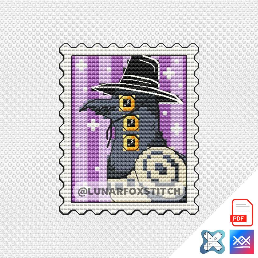 Six-eyed Magpie Postage Stamp Cross Stitch Pattern - Girls Hunters ...
