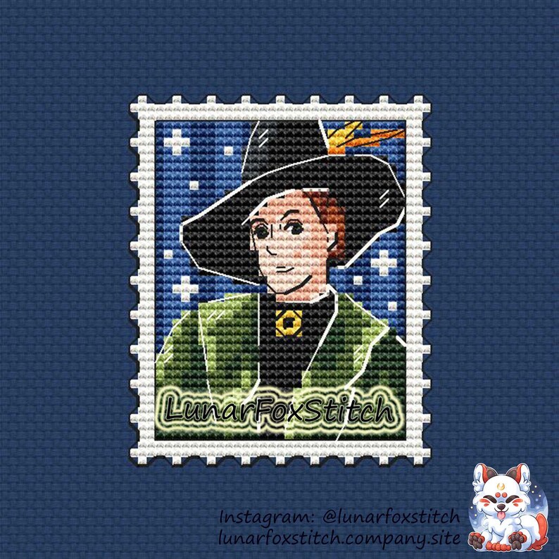 Witch Professor , Wizard, Magic School, Postage Stamp Cross Stitch ...