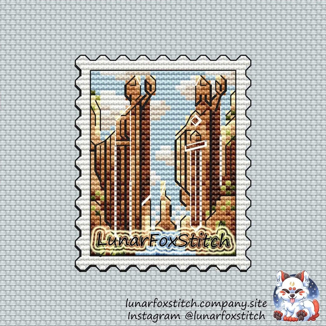 King Stone Gates Postage Stamp Cross Stitch Pattern - Fantasy Book ...