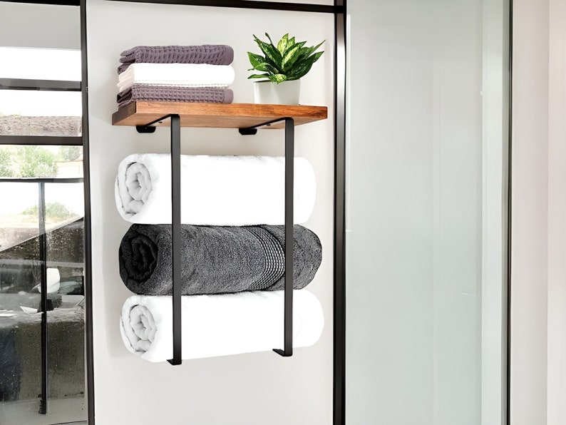 Floating Bath Towel Storage Rack, Bathroom Storage, Bathroom Organizer ...