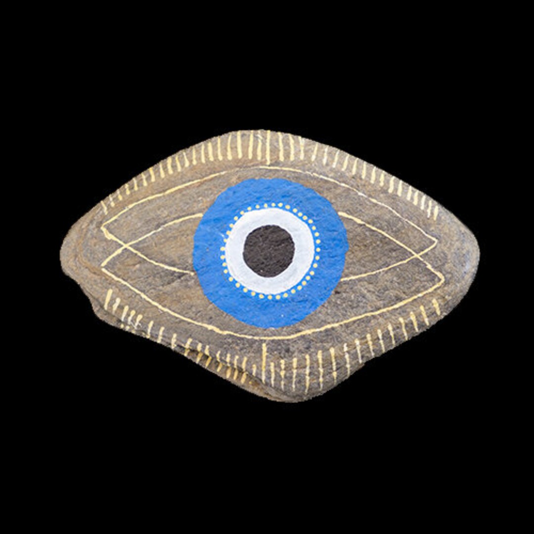 Golden Blue Nazar Handmade Talisman Stone - Etsy