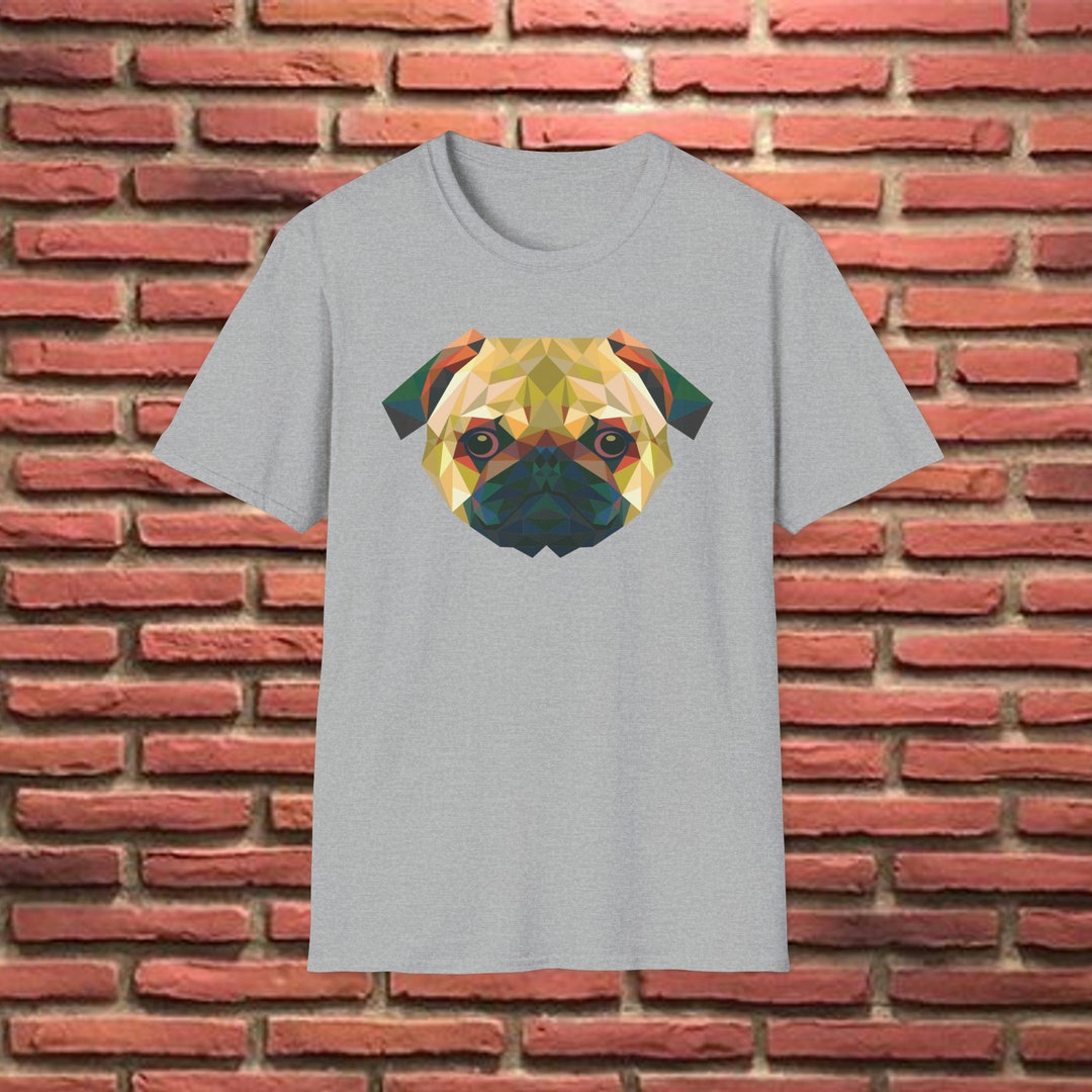 Gildan 64000 Geometric Cute Pug Dog - Etsy