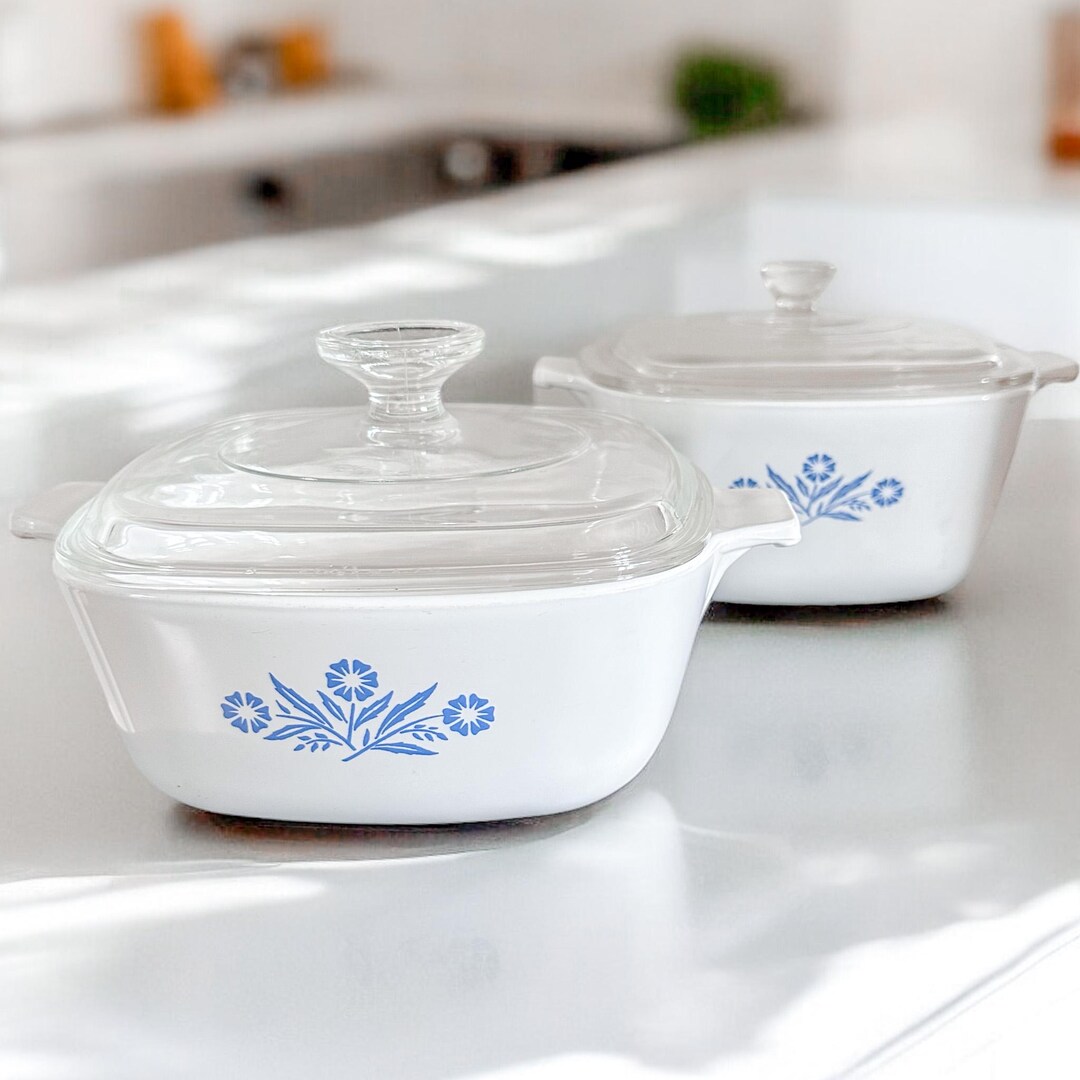 Vintage Corning Ware Casserole Dish, Blue Cornflower Covered Dish - Etsy