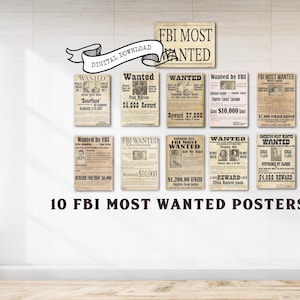 Retro Gangster Wanted Posters: 1920s Speakeasy Party Decor (digital ...