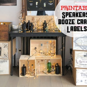Speakeasy Booze Crate Labels: Vintage Prohibition Party Decor ...