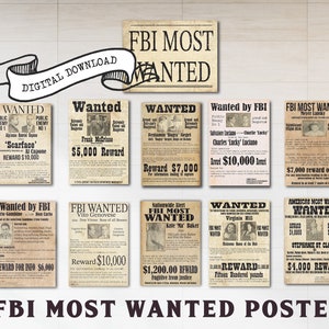 Retro Gangster Wanted Posters: 1920s Speakeasy Party Decor (digital ...