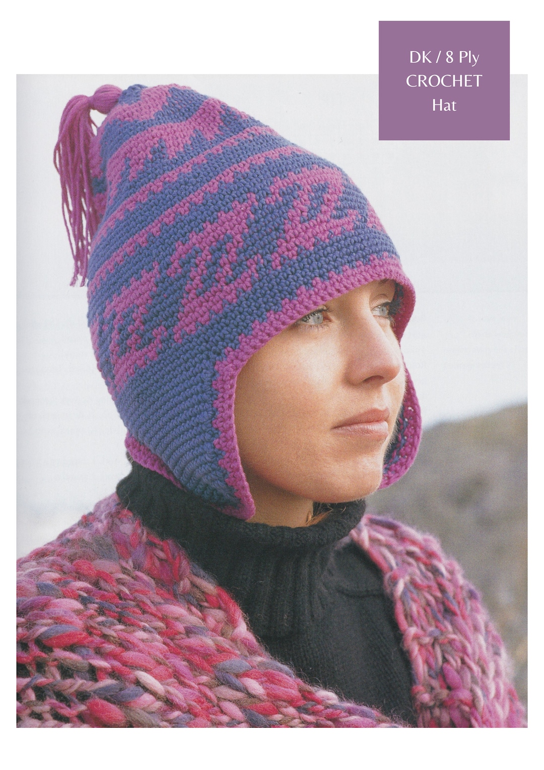 Inca Hat Crochet Pattern, DK / 8 Ply Yarn Hat With Ear Flaps PDF in ...