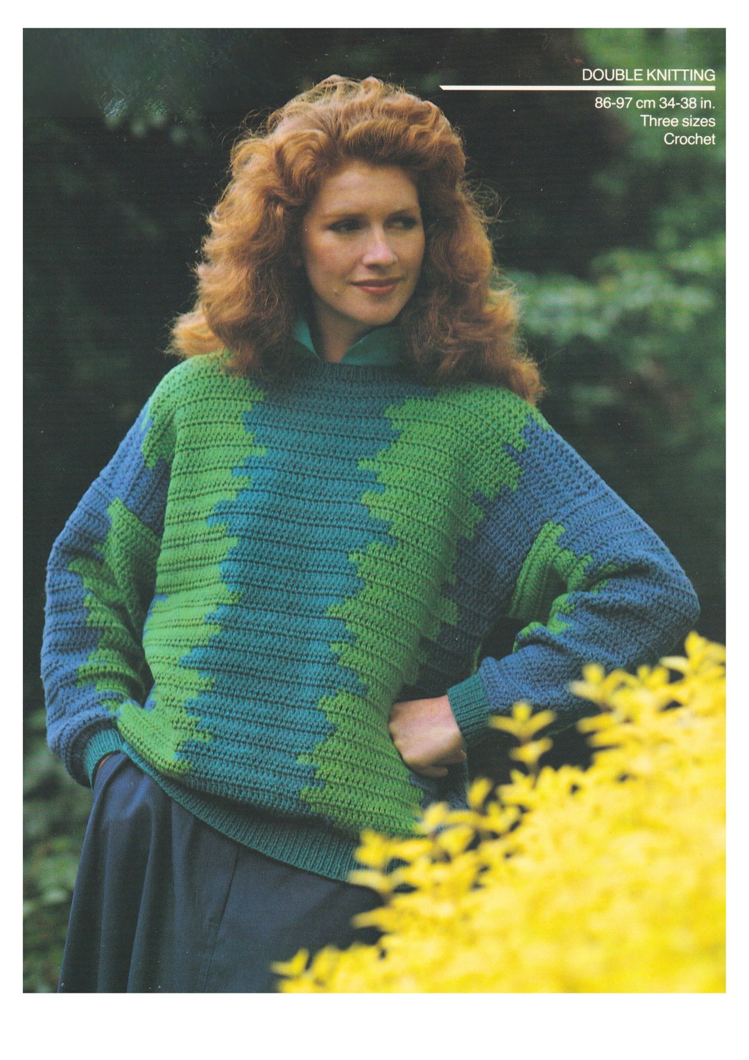 Womens Sweater Crochet Pattern DK / 8 Ply Yarn Boat Neck Design Ladies ...