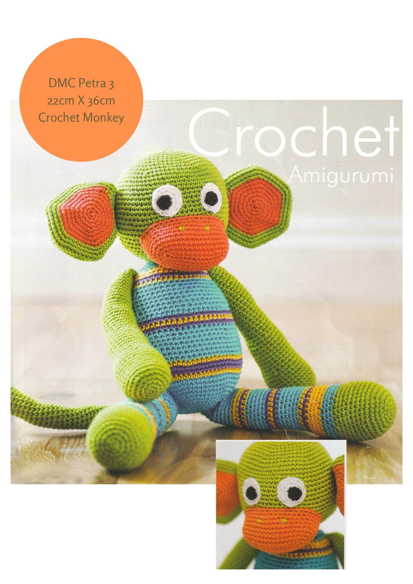 Crochet Toy Monkey Pattern Amigurumi Animal Crochet Toy PDF Pattern DMC ...