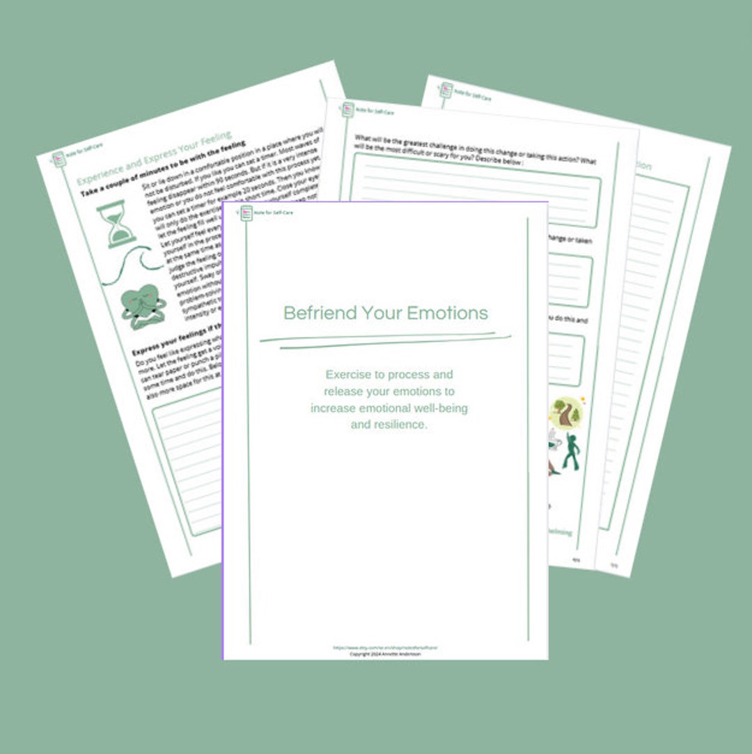 Befriend Your Emotions - Worksheet to Help Process Difficult Emotions ...