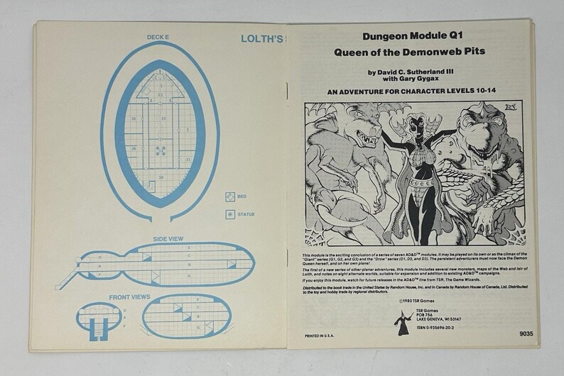 Dungeons and Dragons Queen of the Demonweb Pits 2nd Print Q1 RPG TSR ...