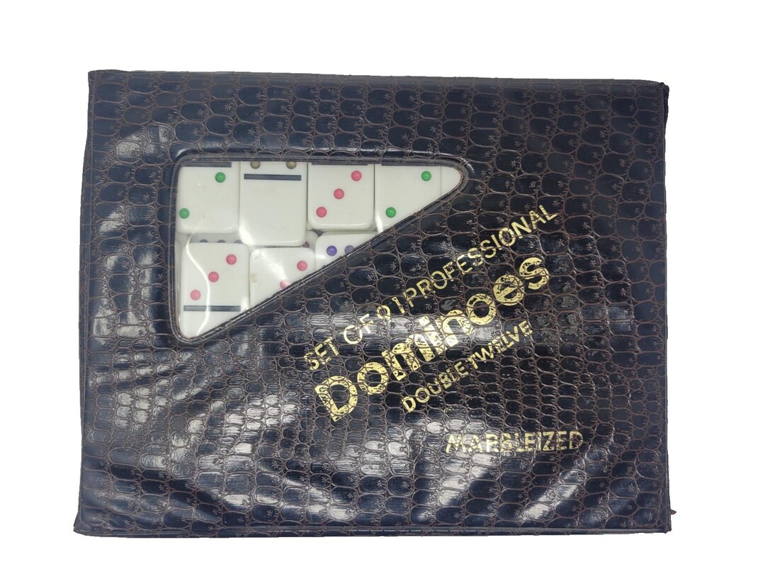 Vintage Dominoes Double Twelve Marbleized Multi Colored 88/91 Pieces ...