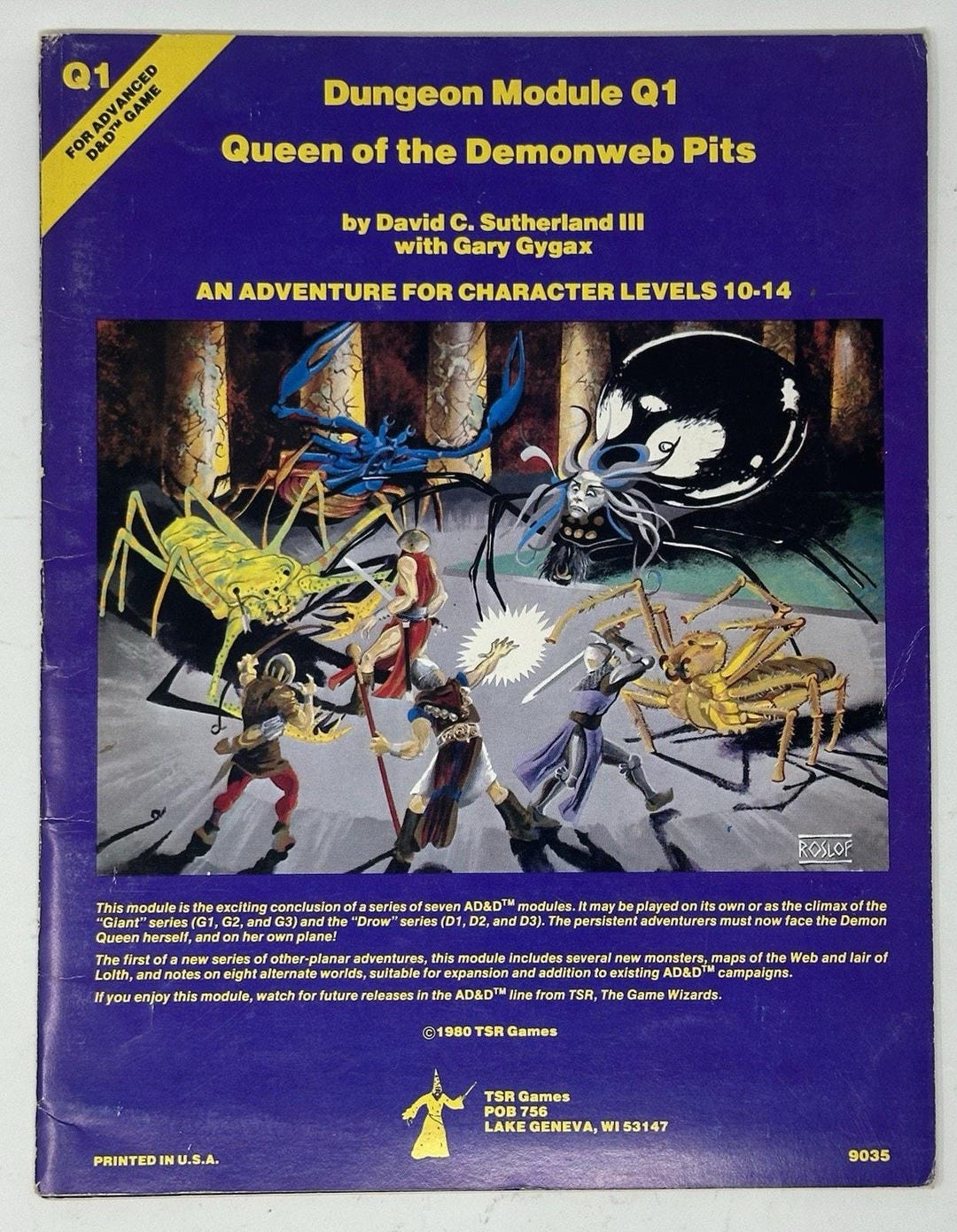 Dungeons and Dragons Queen of the Demonweb Pits 2nd Print Q1 RPG TSR ...