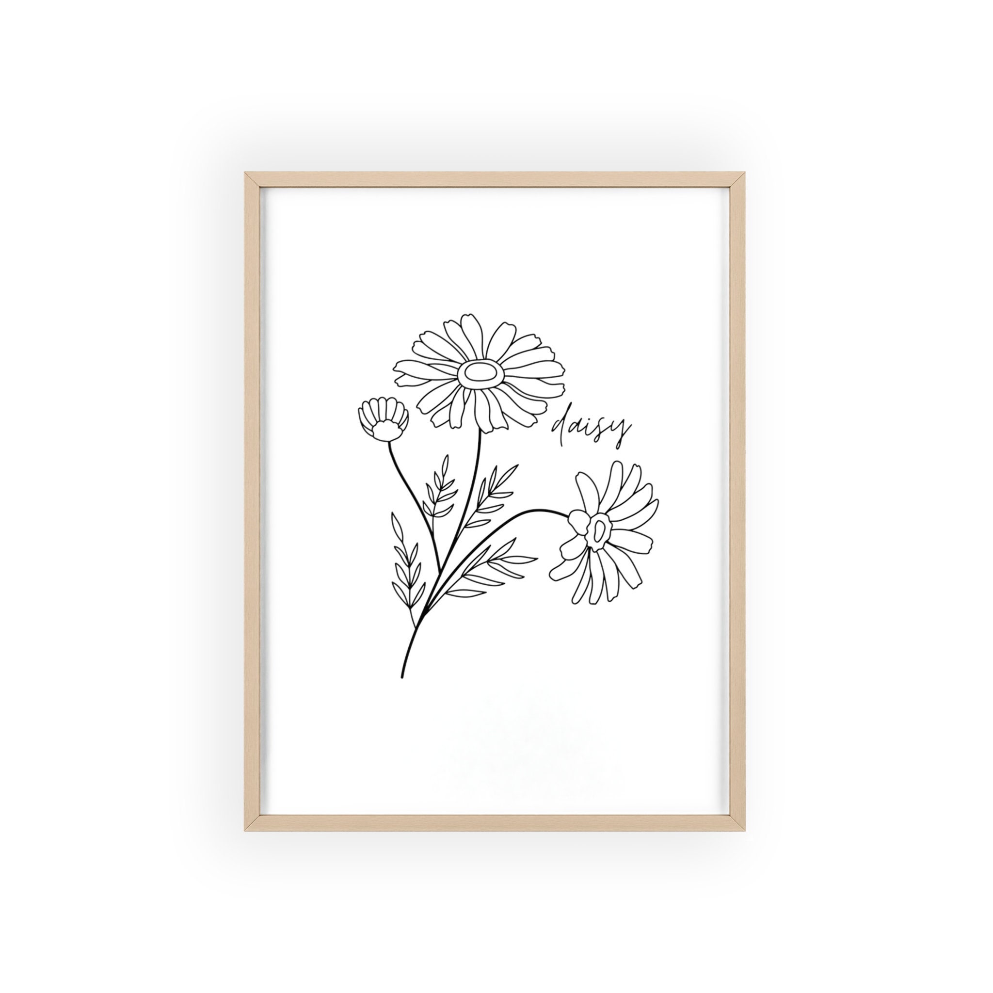 Daisy, April Birth Flower Poster, April Birth Flower, Gift for Mom ...