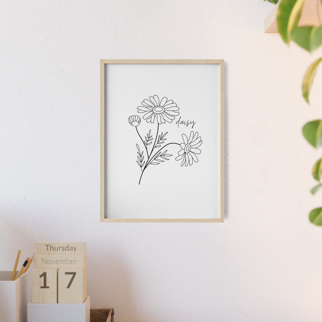 Daisy, April Birth Flower Poster, April Birth Flower, Gift for Mom ...