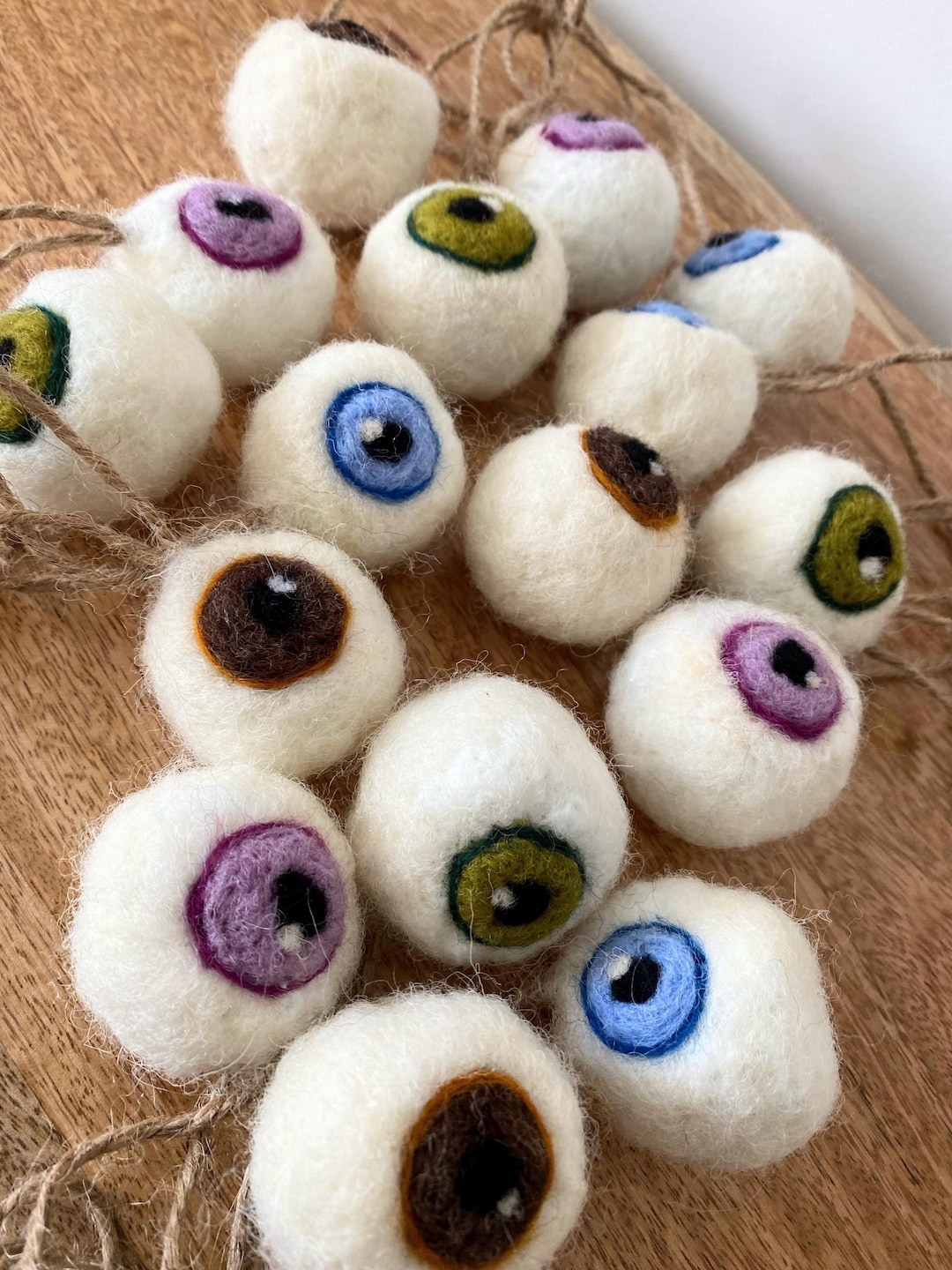 Handmade Felted Hanging Eyeball Ornaments - Halloween, Horror ...