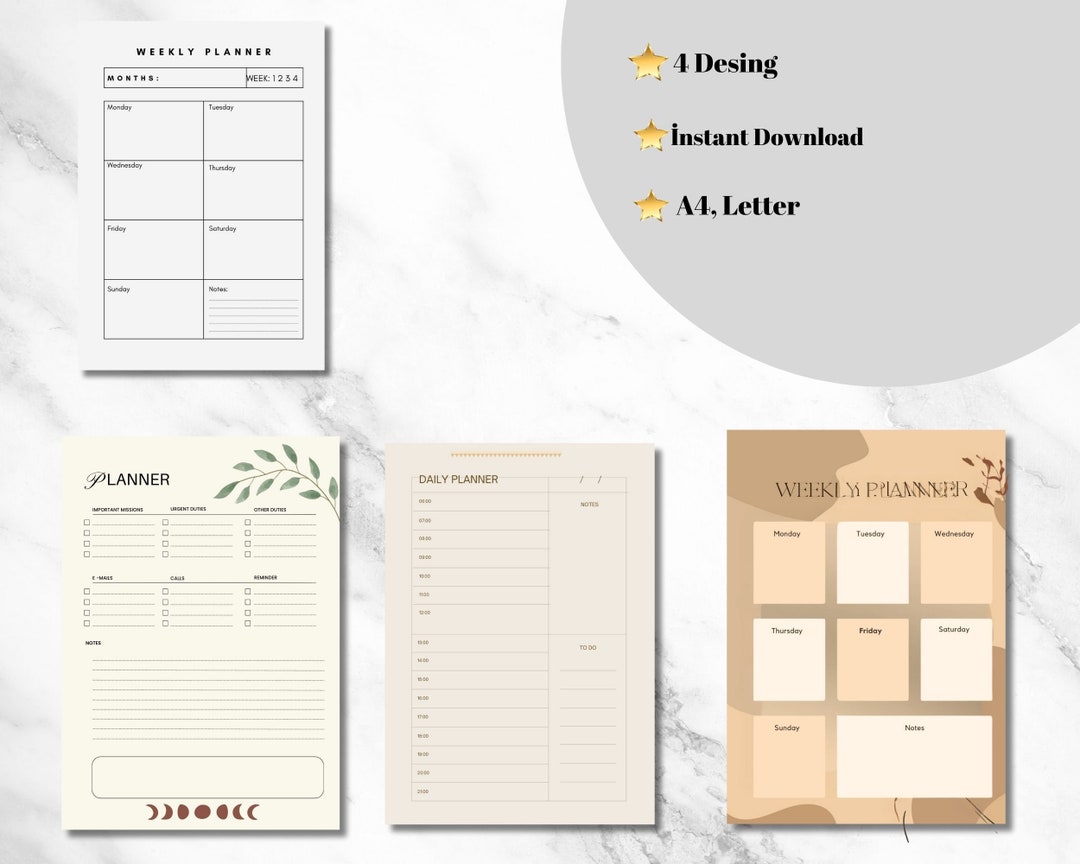 Digital Daily, Weekly Planner - Customizable, Organizational Tool for ...