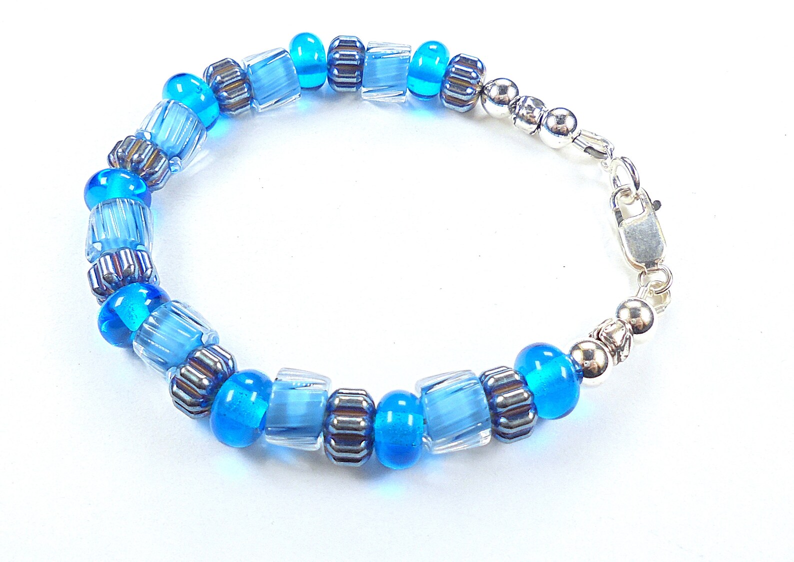 6 3/4 Blue / Blue-gray / Teal Blue Lampwork Glass Furnace Glass and ...