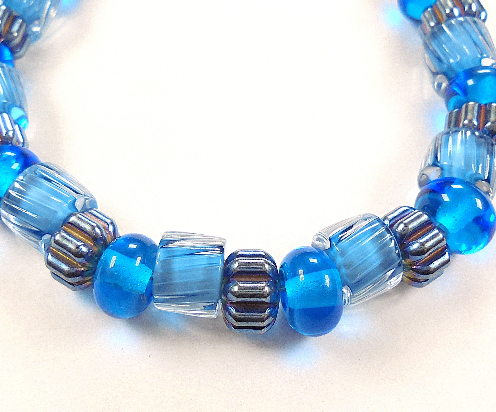 6 3/4 Blue / Blue-gray / Teal Blue Lampwork Glass Furnace Glass and ...