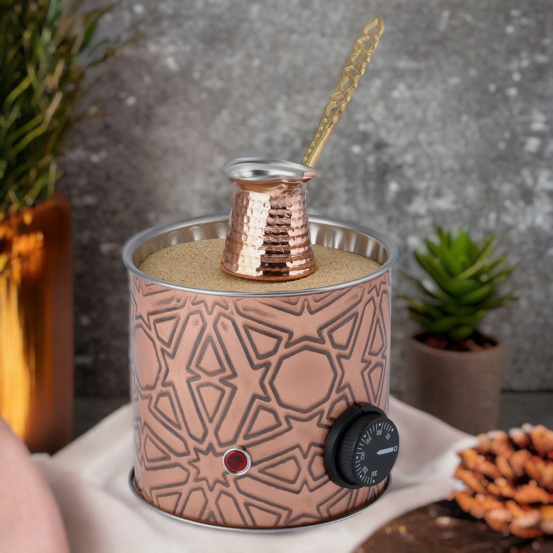 Traditional Copper Turkish Heating Sand Coffee Maker Small Circle ...
