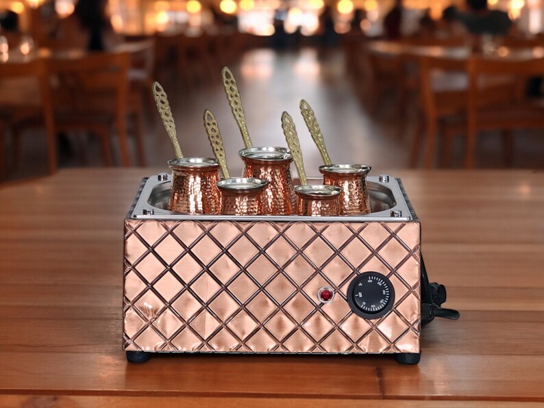 Copper Turkish Heating Sand Coffee Maker Medium Rec Rhombus Design ...