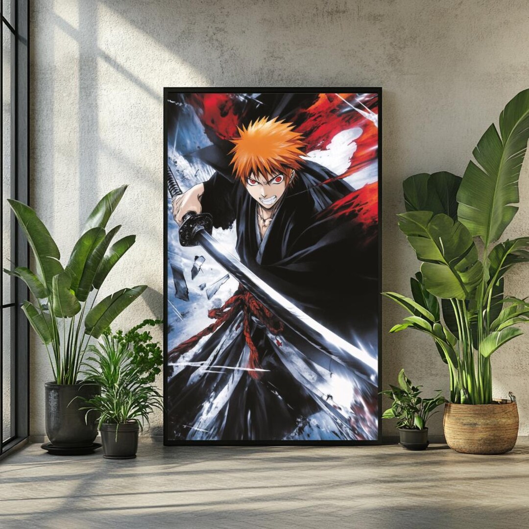 Ichigo Kurosaki Anime Poster, Bleach Fan Art, Digital Print Download ...