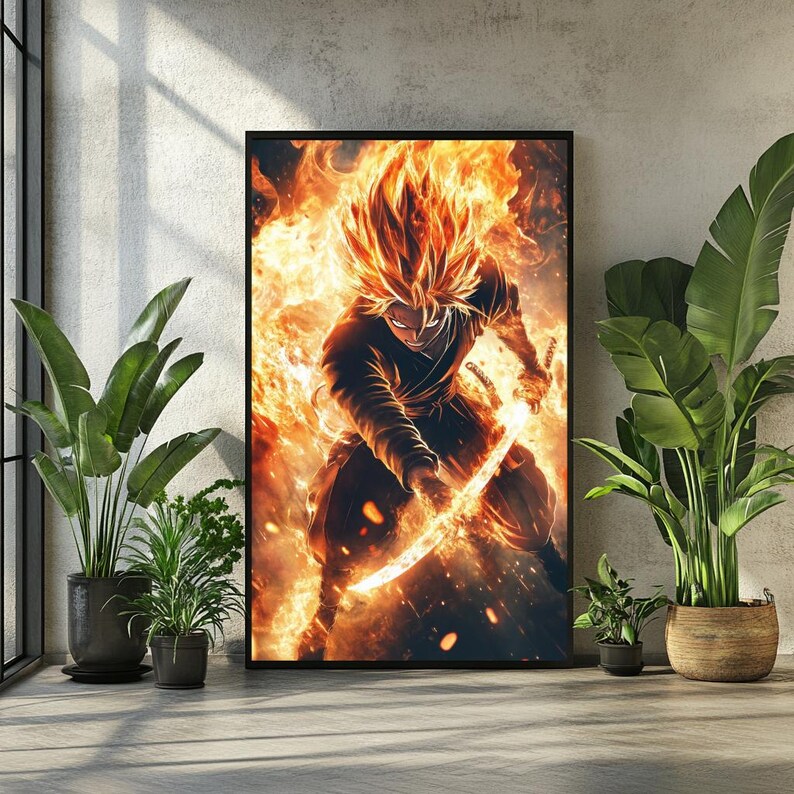Rengoku Kyojuro Poster, Demon Slayer Fan Art, Digital Print Download ...