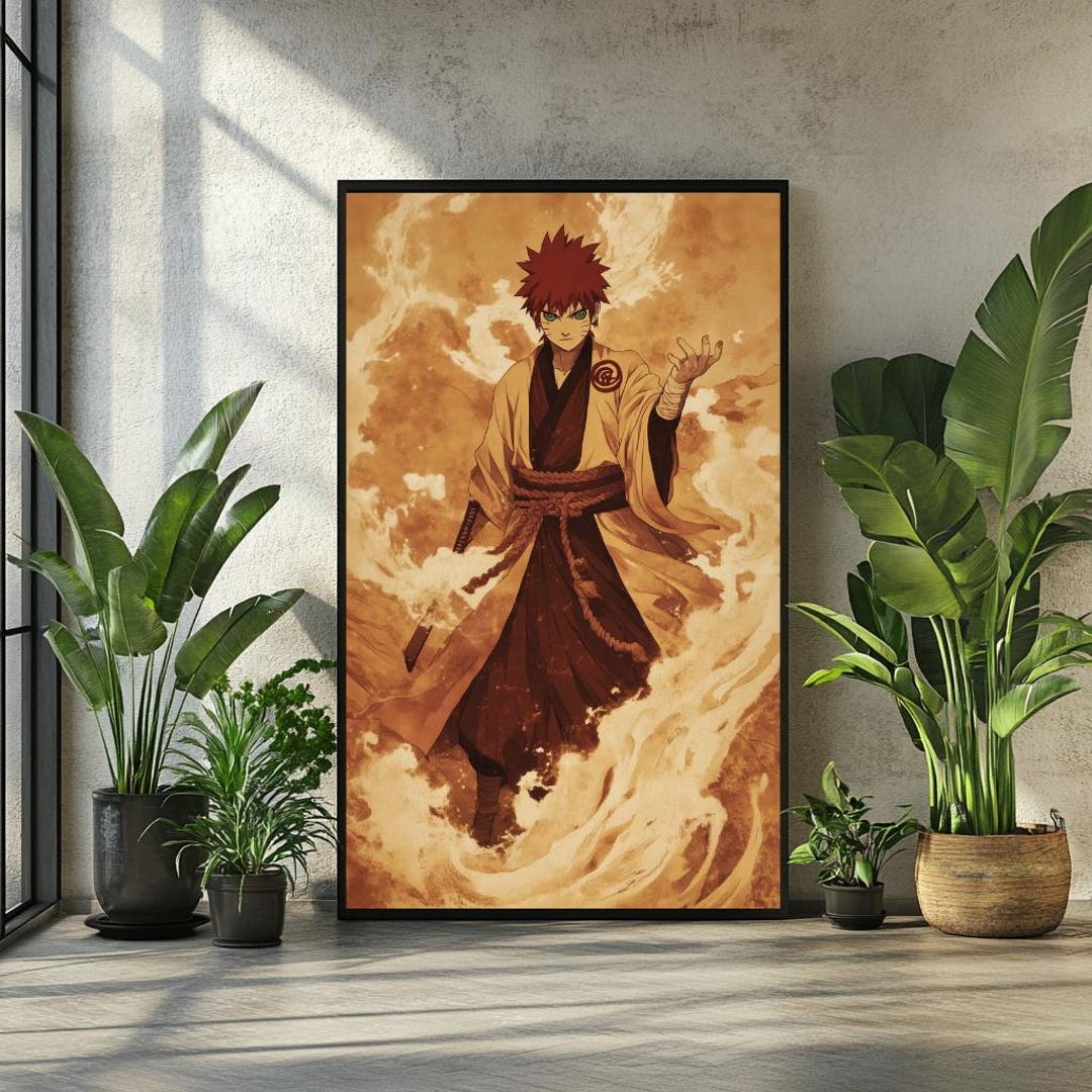 Gaara Poster, Naruto Fan Art, Digital Print Download, Printable Wall ...