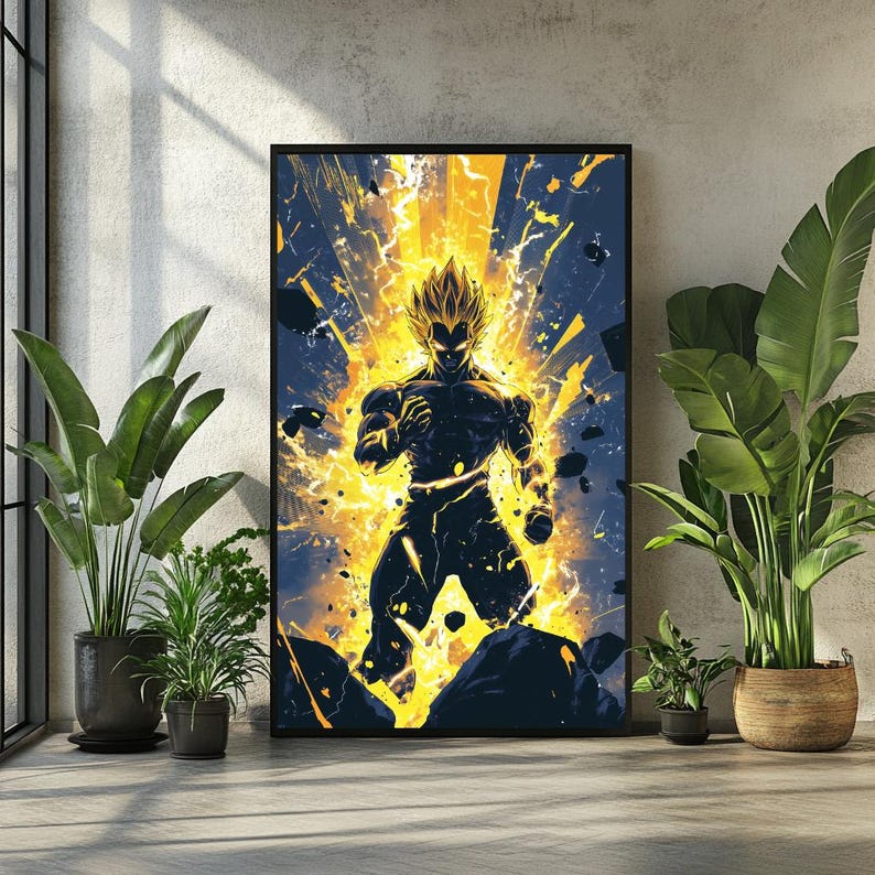 Vegeta Poster, Dragon Ball Fan Art, Digital Print Download, Printable ...