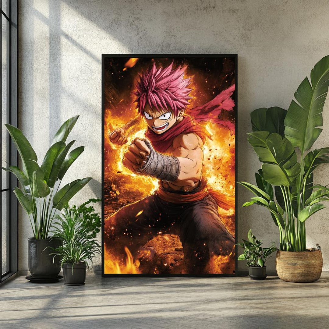 Natsu Dragneel Poster, Fairy Tail Fan Art, Digital Print Download ...