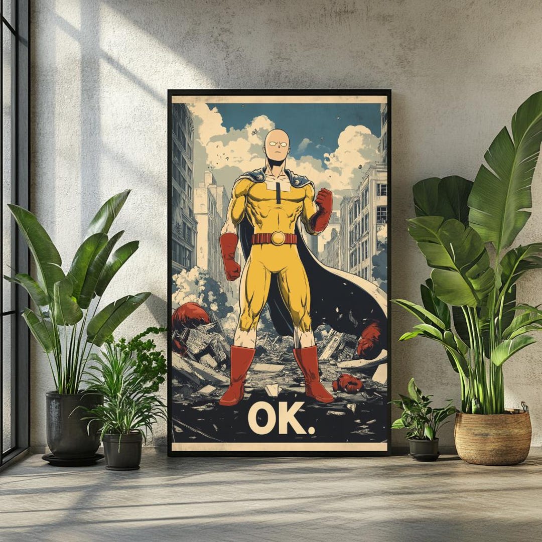 Saitama Poster, One Punch Man Fan Art, Digital Print Download ...