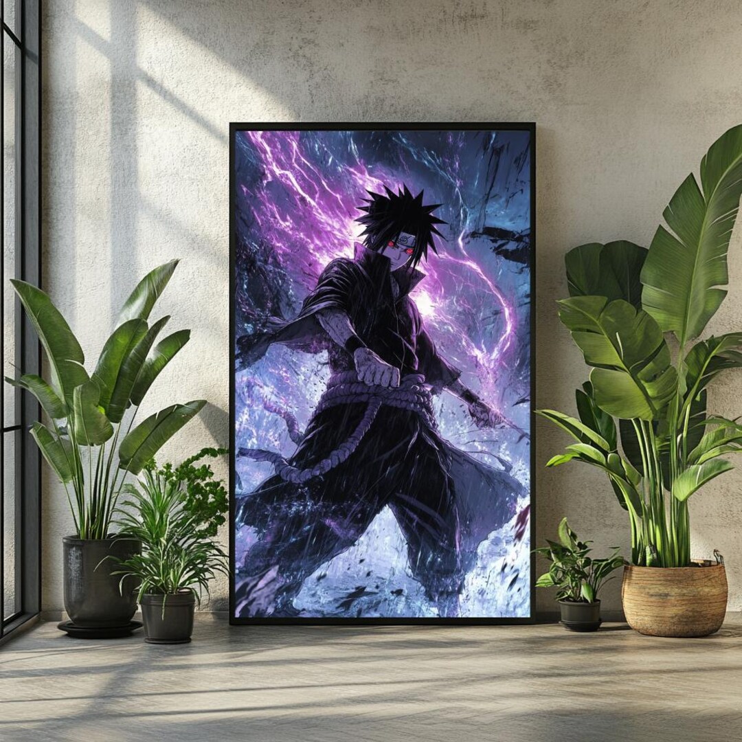 Sasuke Uchiha Anime Poster, Naruto Fan Art, Digital Print Download ...
