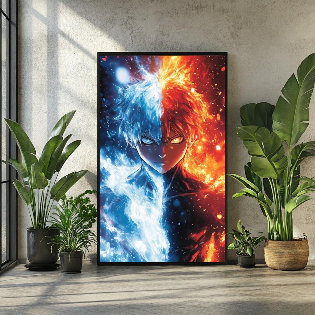 Shoto Todoroki Poster, My Hero Academia Fan Art, Digital Print Download ...