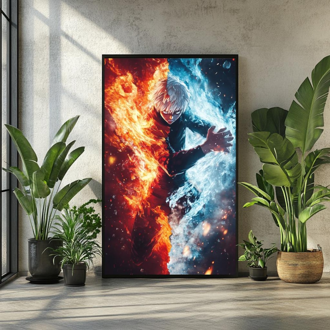 Shoto Todoroki Poster, My Hero Academia Fan Art, Digital Print Download ...