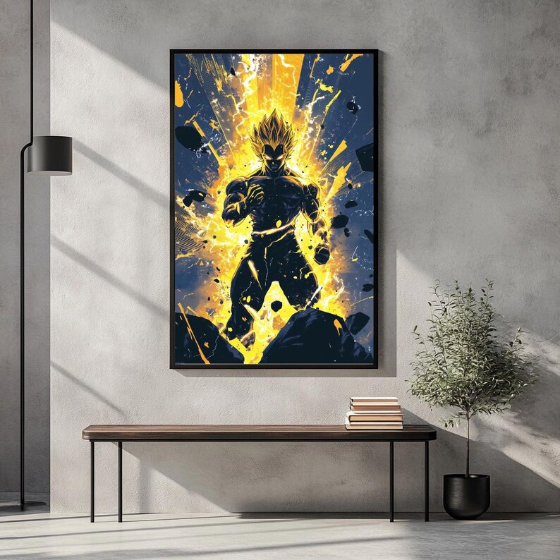 Vegeta Poster, Dragon Ball Fan Art, Digital Print Download, Printable ...