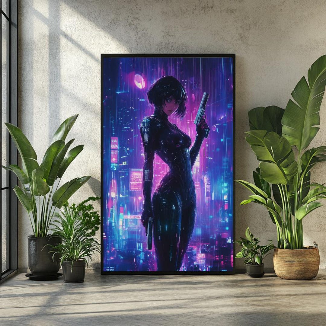 Motoko Kusanagi Poster, Ghost in the Shell Fan Art, Digital Print ...